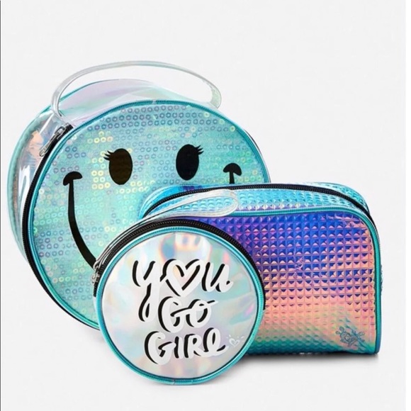 Bags | Justice 3 Piece Emoji Bag Set | Poshmark